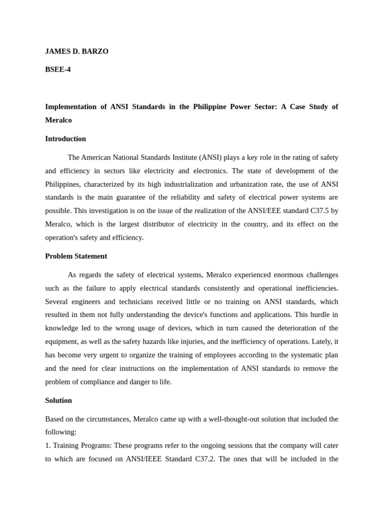 Ansi Case Study | PDF | Safety | Reliability Engineering
