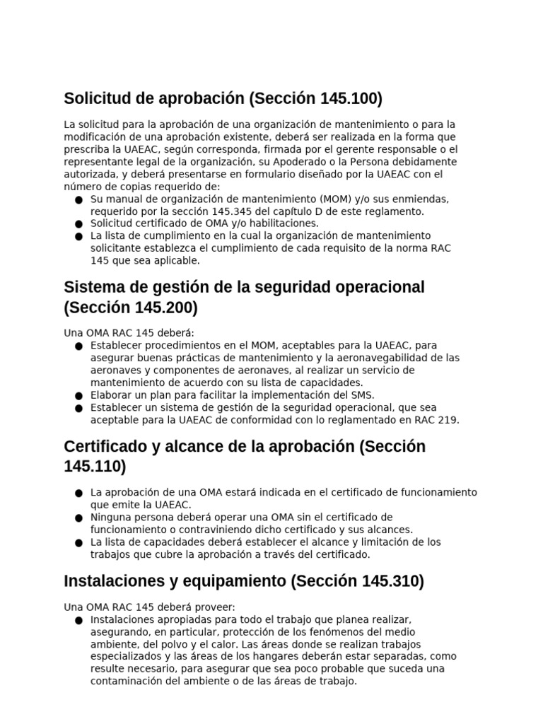 Requisitos para Oma | PDF