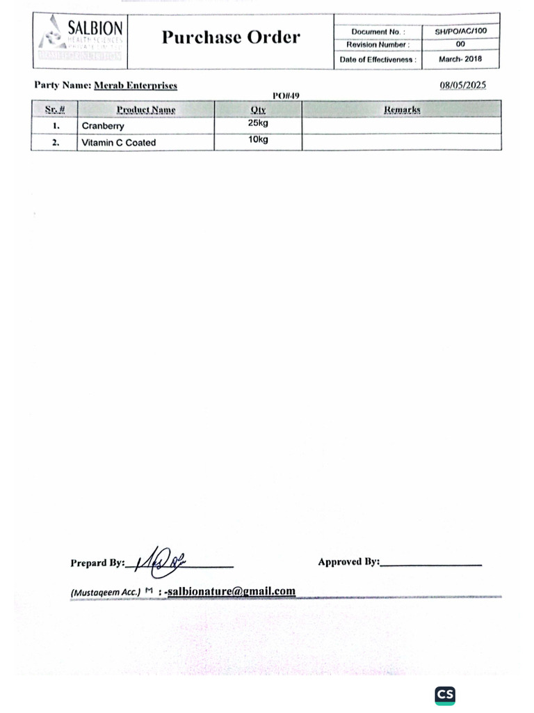 Meerab Enterprises Po 49 | PDF
