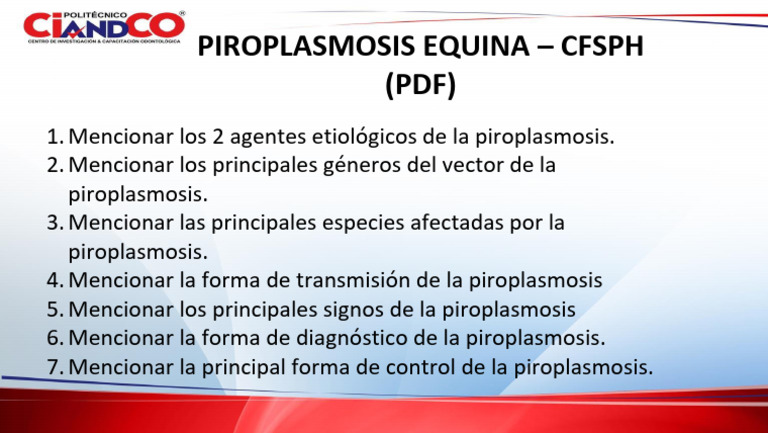 Piroplasmosis Equina - CFSPH PDF | PDF