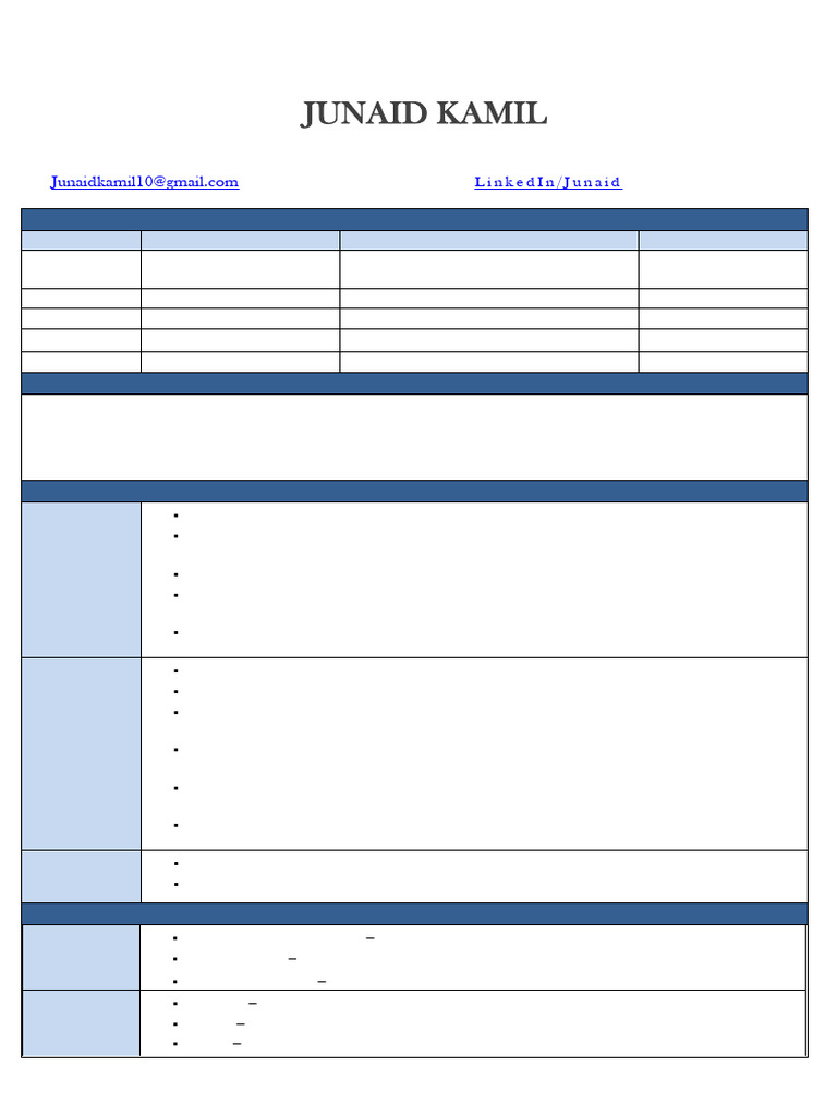 Junaid Kamil Resume (FINAL1) | PDF | Accounting