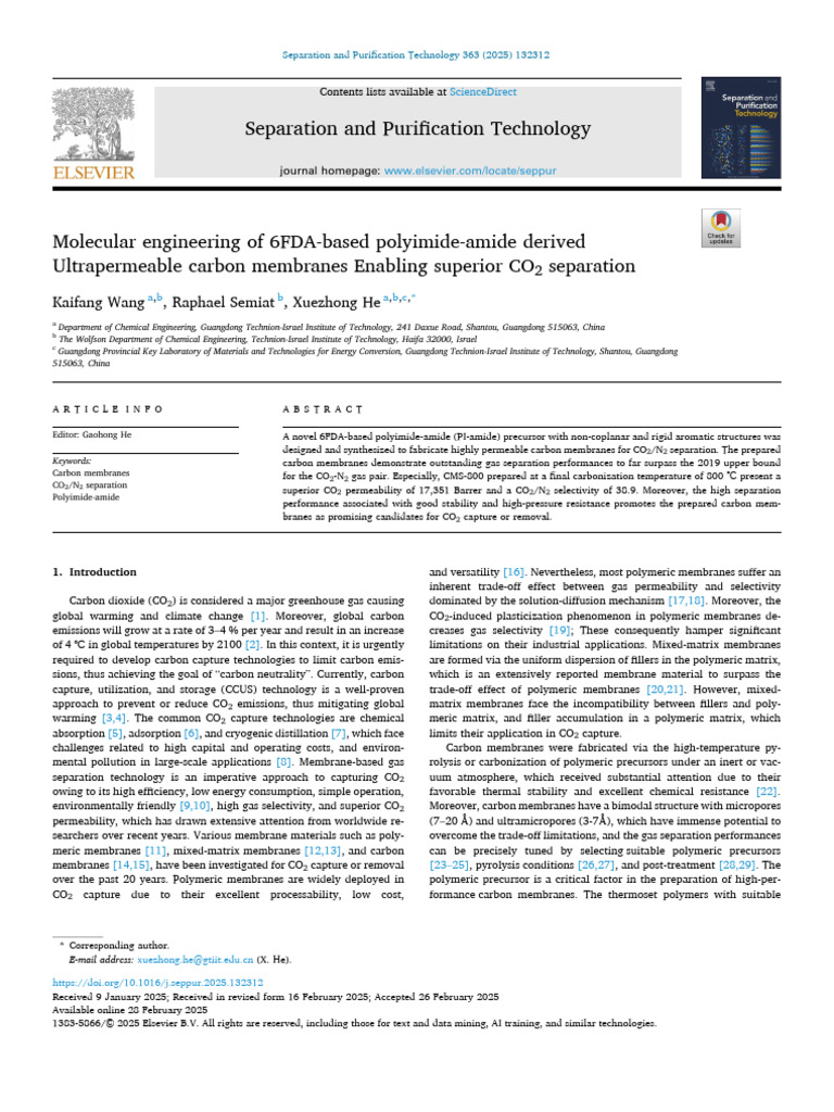 Molecular Engineering of 6FDA Based Polyimide Amide de - 2025 ...