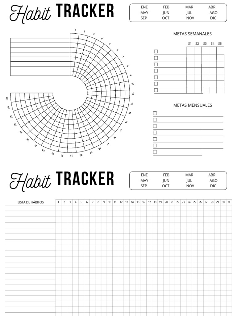 Rueda Hábitos Imprimible Horizontal A4 | PDF