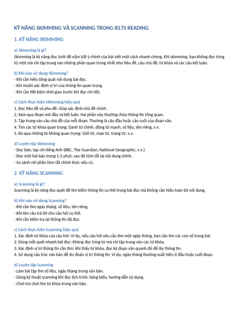 Ielts Skimming Scanning | PDF