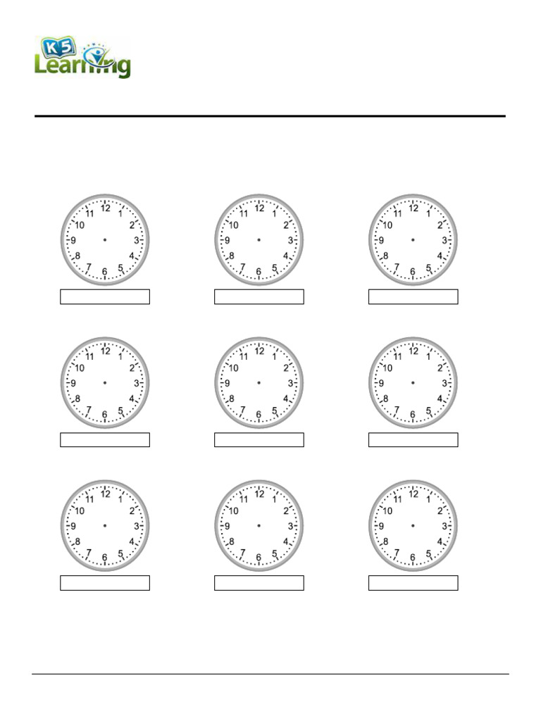 Grade 2 Telling Time Quarter Hours Draw Clock e | PDF