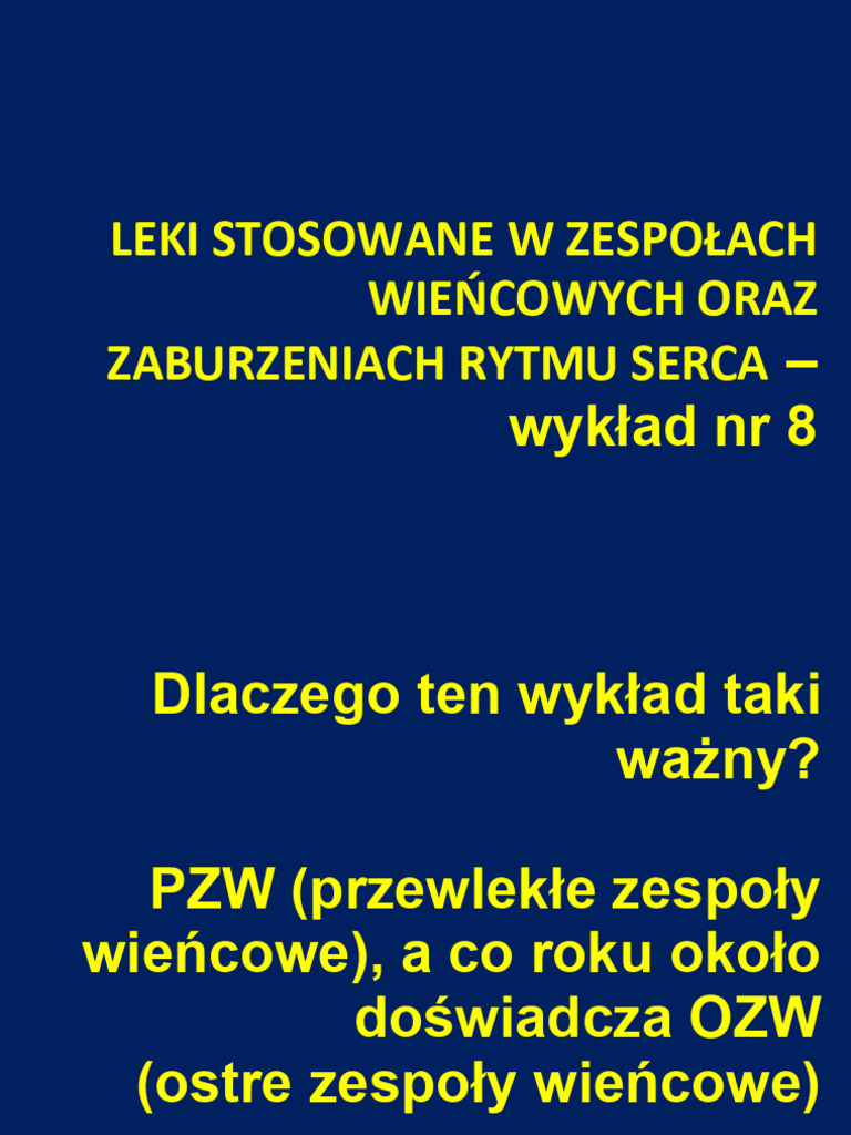Farmakologia Prezentacja Zesp. Wiencowe | PDF