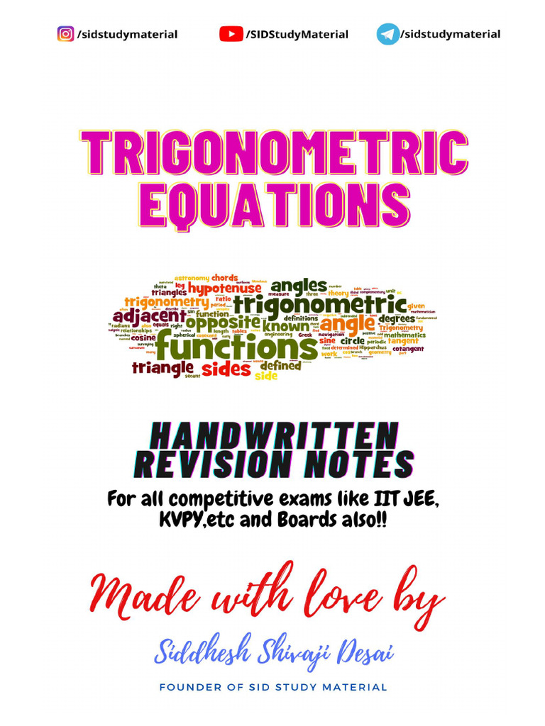 Trigonometric Equations | PDF
