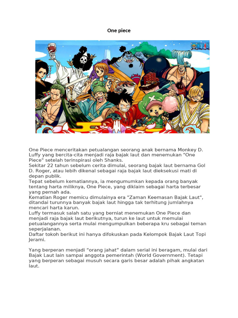 Karakter Utama di One Piece | PDF