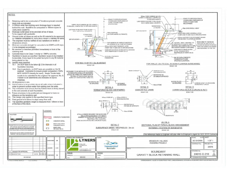 Retaining Wall Drawing | PDF