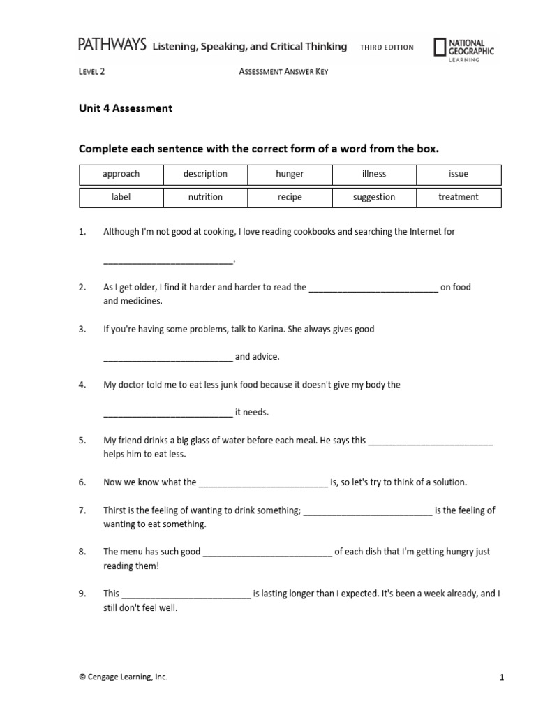 Level 2 Assessment Answer Key | PDF | Sushi | Foods
