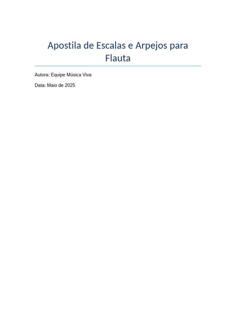 Apostila Escalas e Arpejos para Flauta | PDF