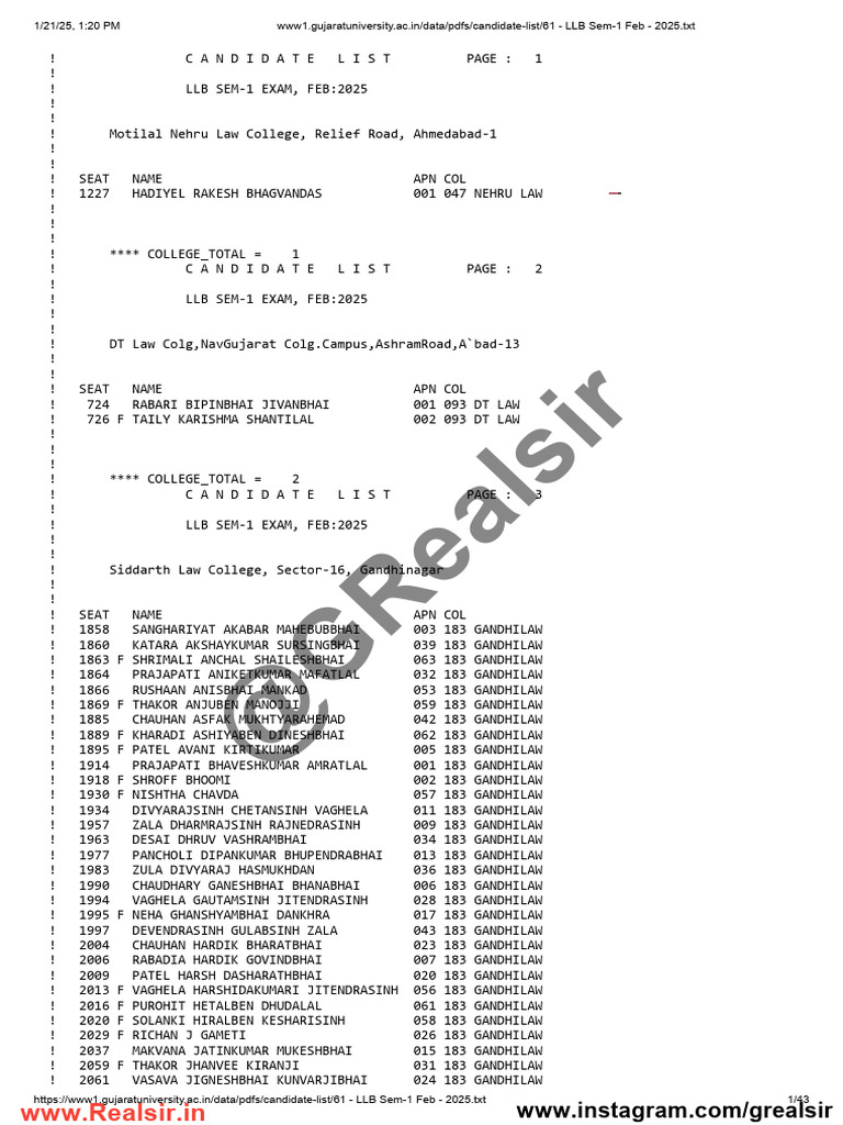 61 - LLB Sem-1 Feb - 2025 | PDF