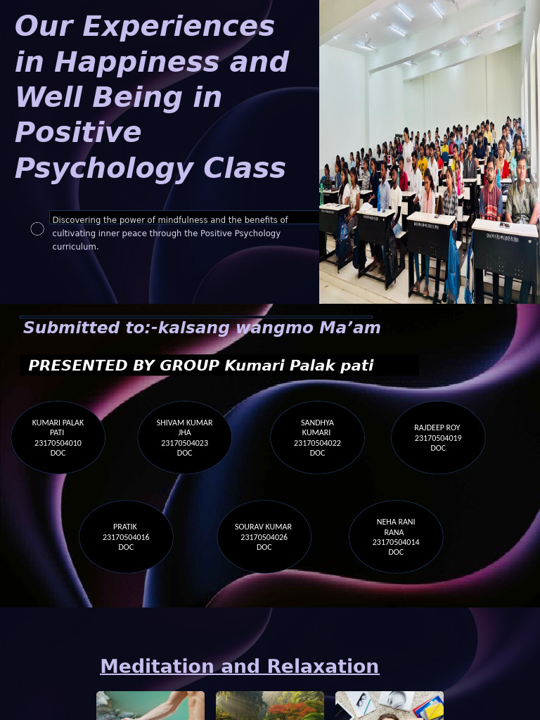 My Experience in Positive Psychology Class 2 | PDF | Positive ...