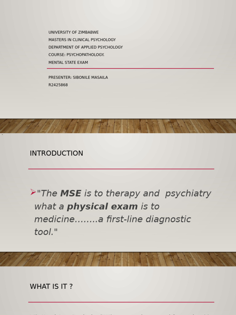 11_04_2025 Sibonile Masaila, R2425868, Mental State Exam Presentation Final(1) | PDF ...