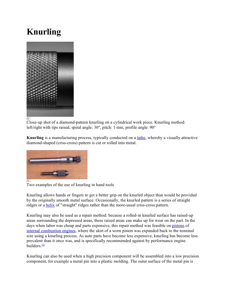 Knurling | PDF | Metalworking | Industries