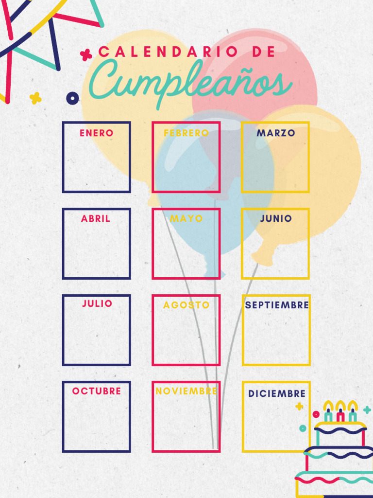 Agenda Calendario Cumpleaños | PDF