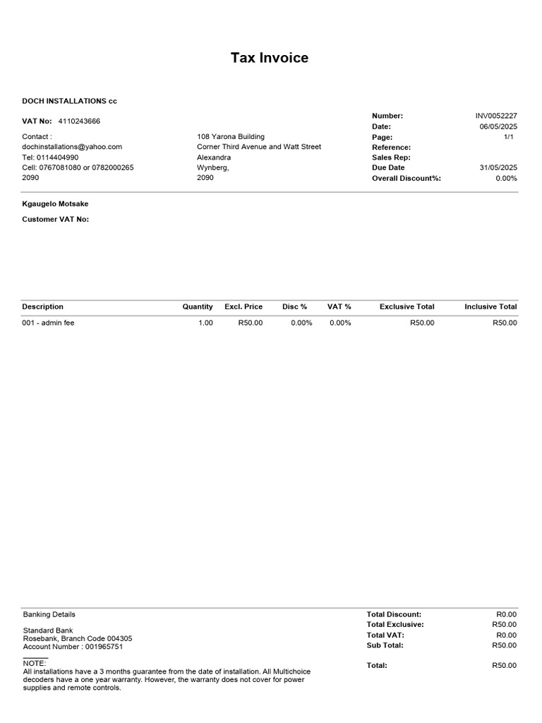 Tax Invoice - INV0052227 | PDF