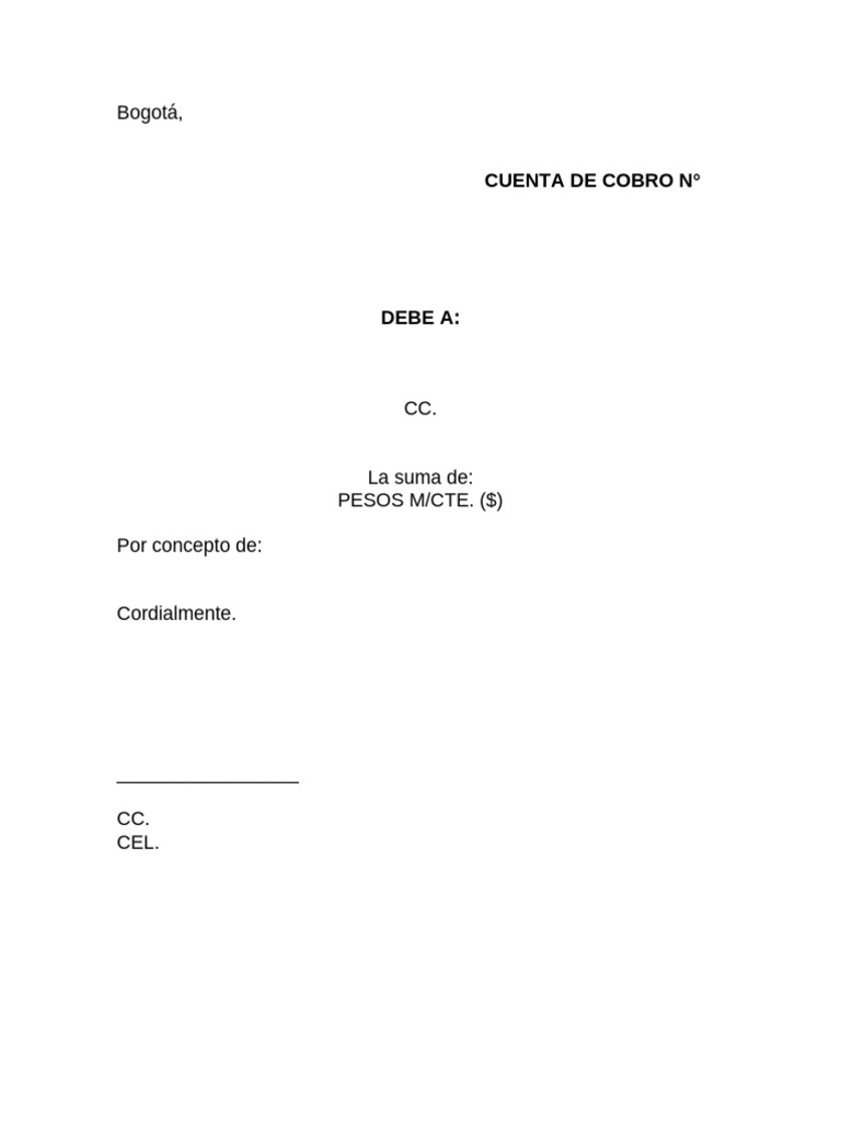Cuenta de Cobro | PDF