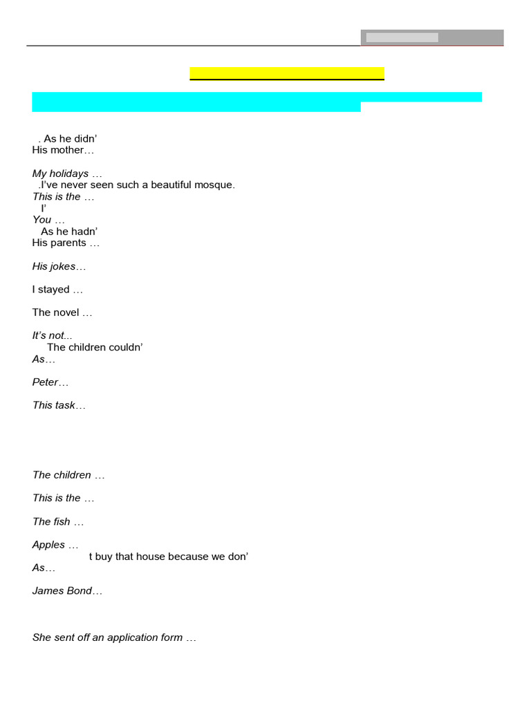 English Rephrasing Exercises for Students | PDF
