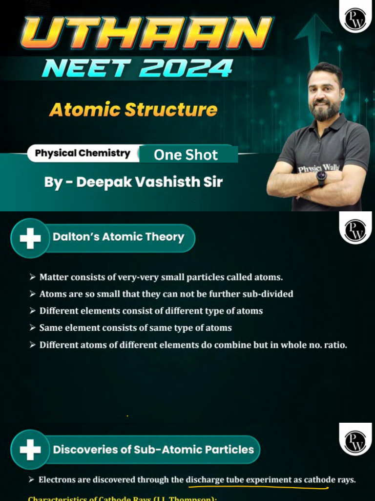 Atomic Structure - Class Notes | PDF
