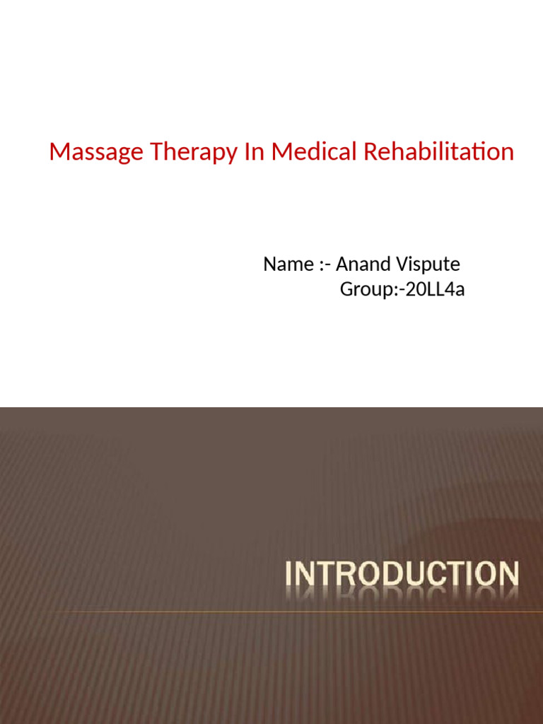 Massage Therapy | PDF