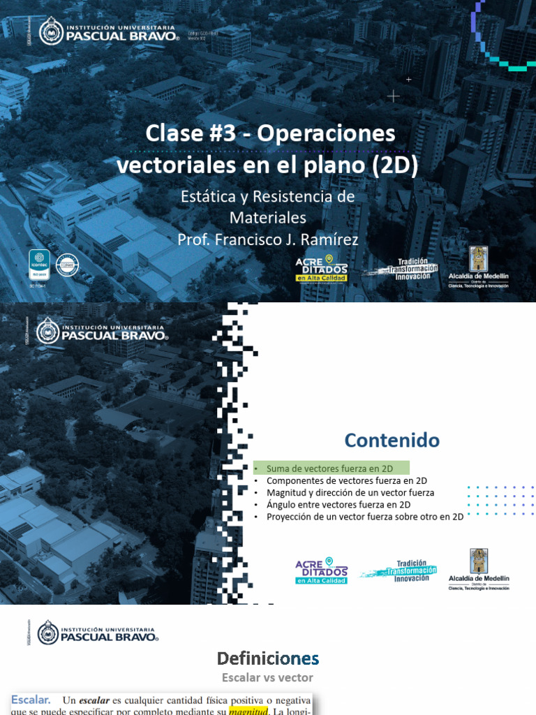 Clase#3-Operaciones Vectoriales en El Plano (2D) | PDF | Vector Euclidiano | Triángulo