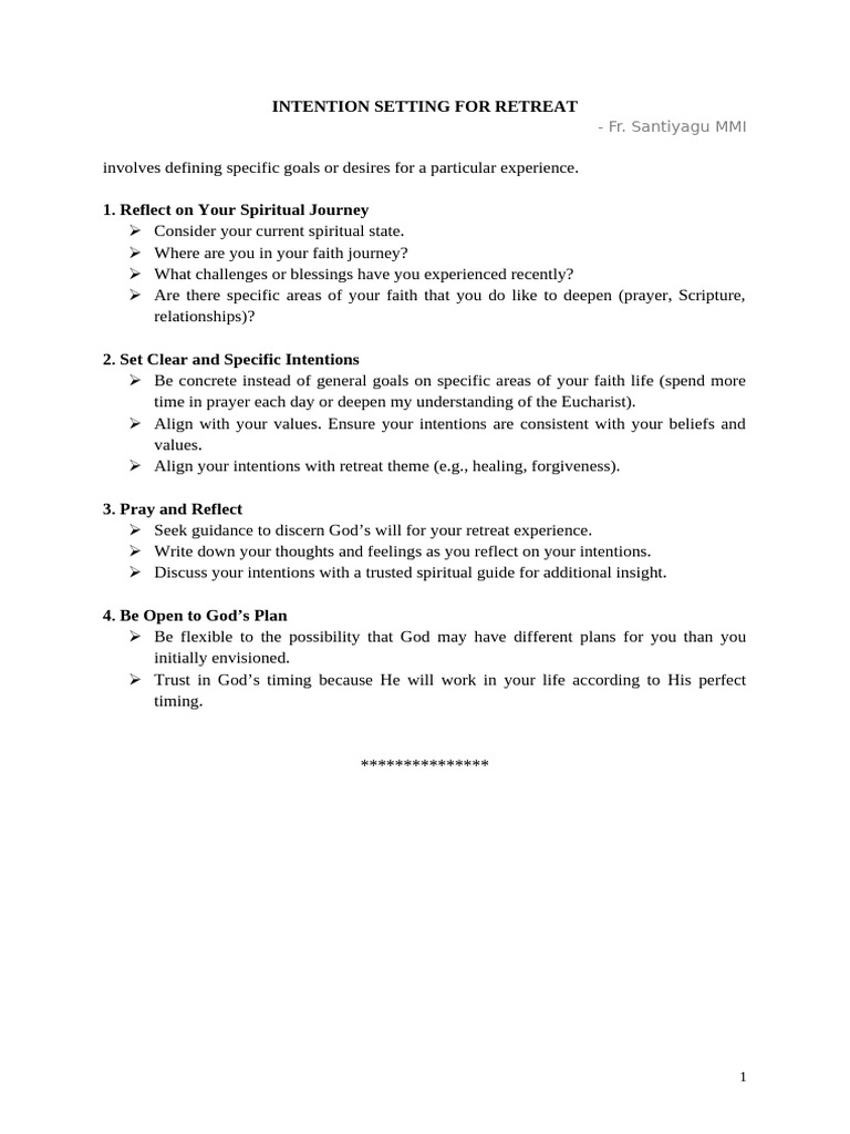 Intention setting | PDF