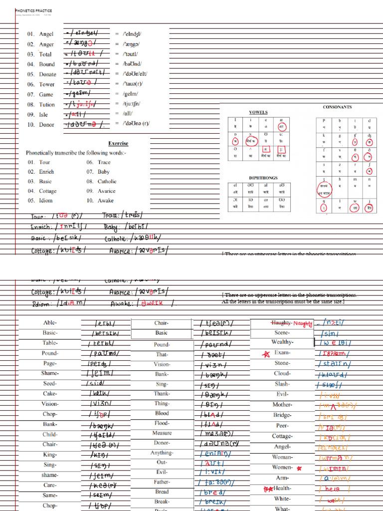 Phonetics Practice | PDF
