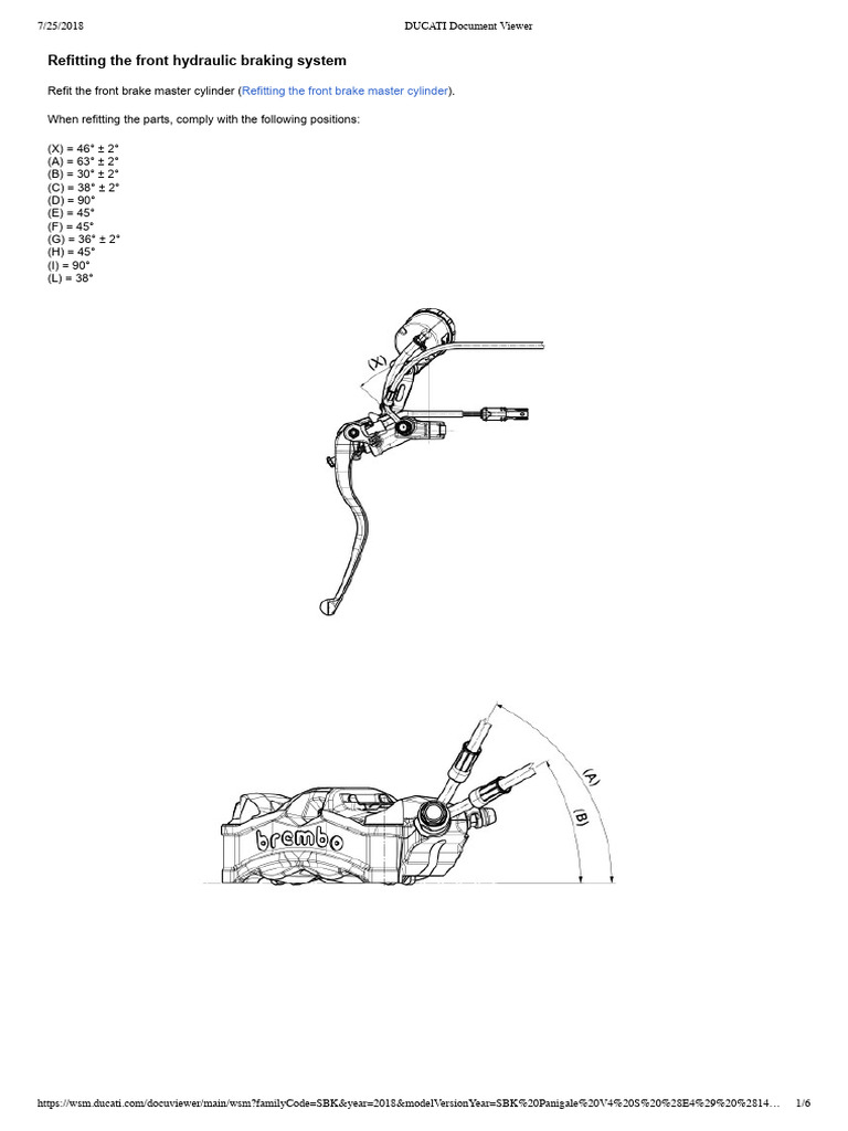 Refitting The Front Hydraulic Braking System | PDF | Vehicle Parts | Mechanical Engineering