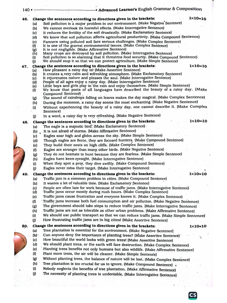 Student Mahi Changing Sentence | PDF