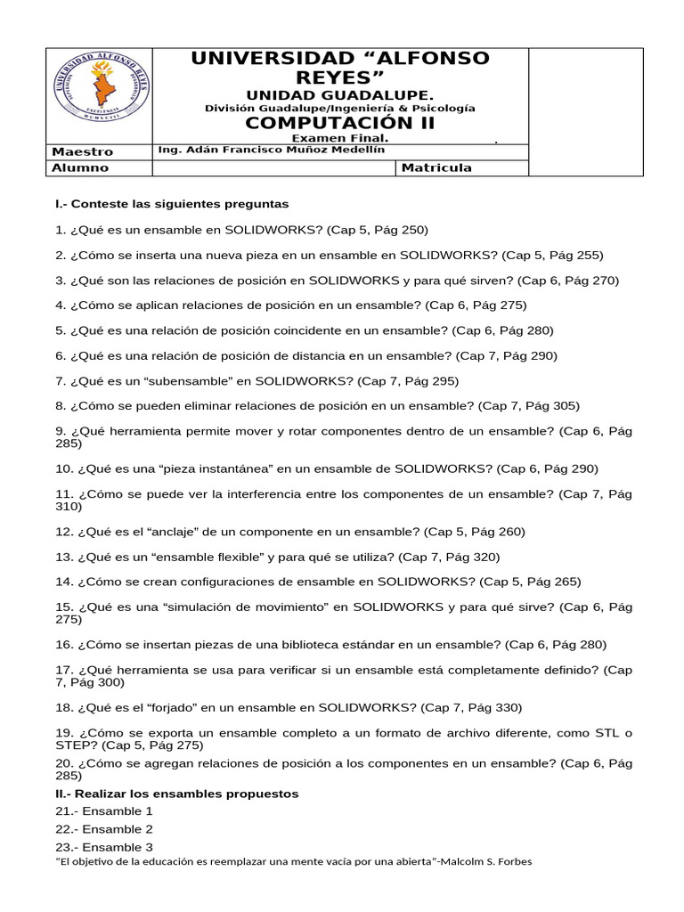 Examen Final Computación Ii | PDF