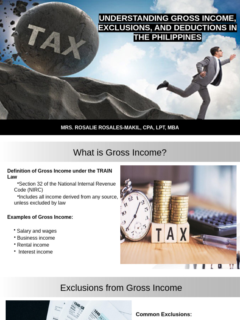 Gross Income Inclusions and Deductions | PDF | Tax Deduction | Gross Income