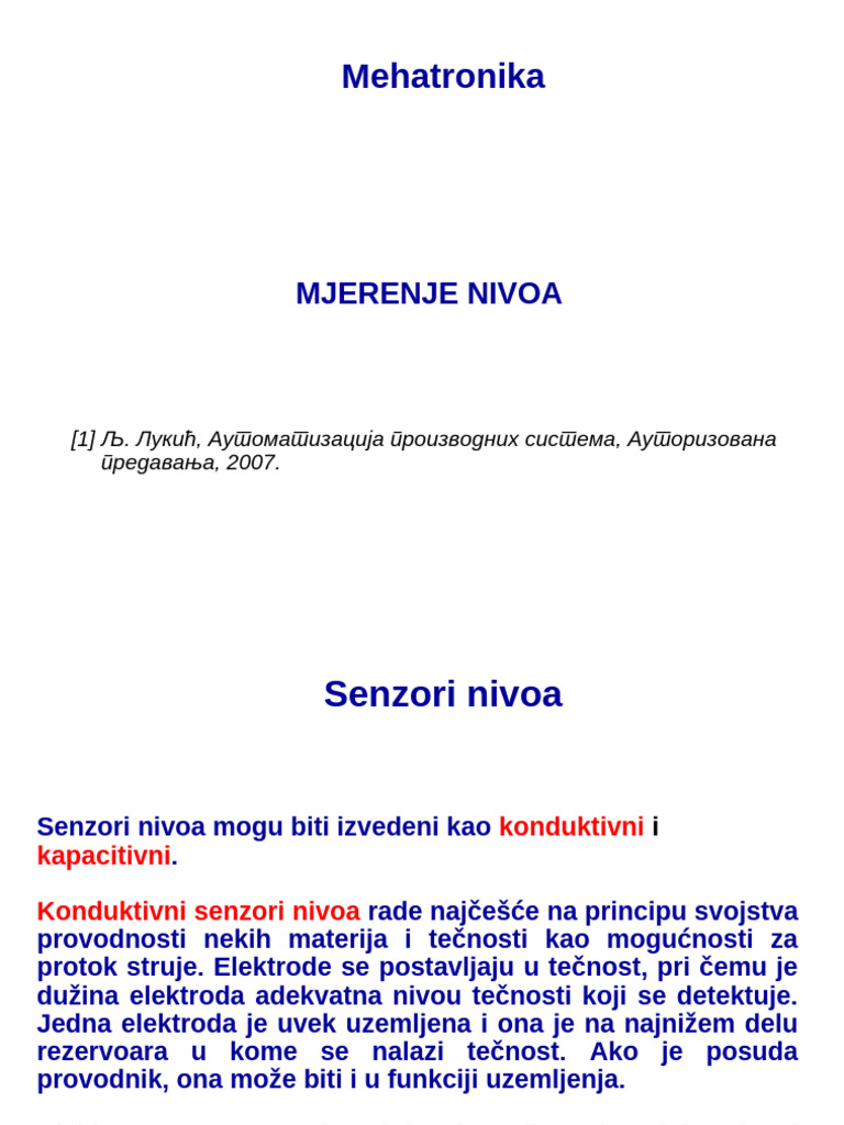 4 Senzori - Mjerenje Nivoa | PDF