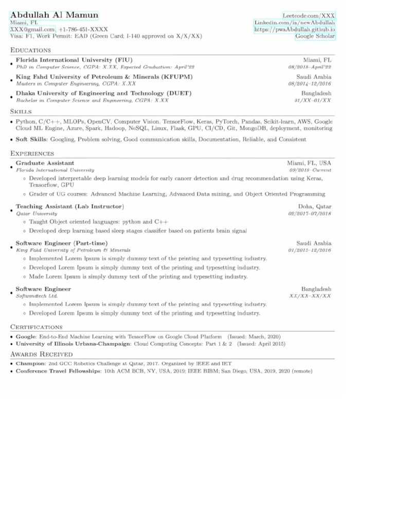 Abdullah Al Mamun Resume Reordered | PDF