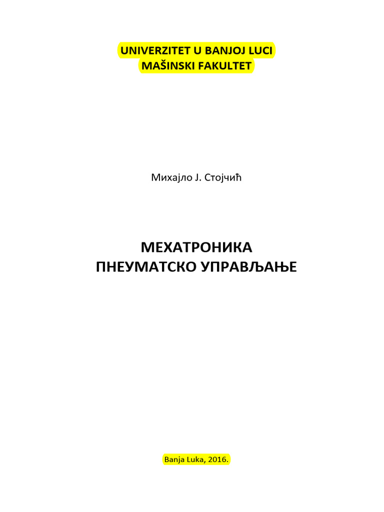 1 Mehatronika - Pneumatsko Upravljanje | PDF