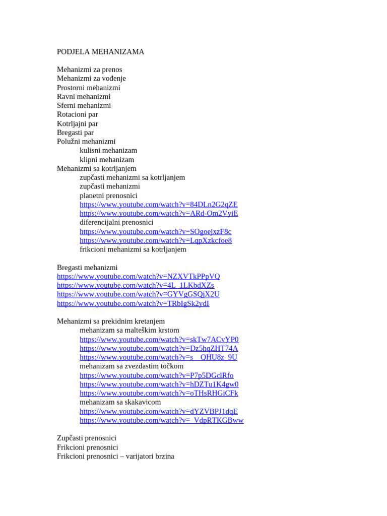2 Podjela Mehanizma - Za Sajt | PDF