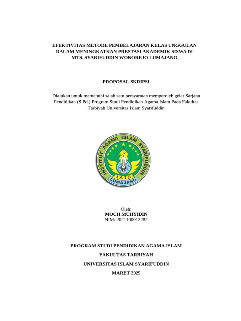 Proposal Muhyi Fix | PDF