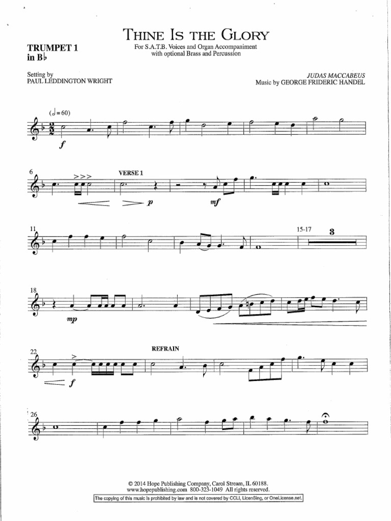 Thine Is The Glory Brass Parts | PDF