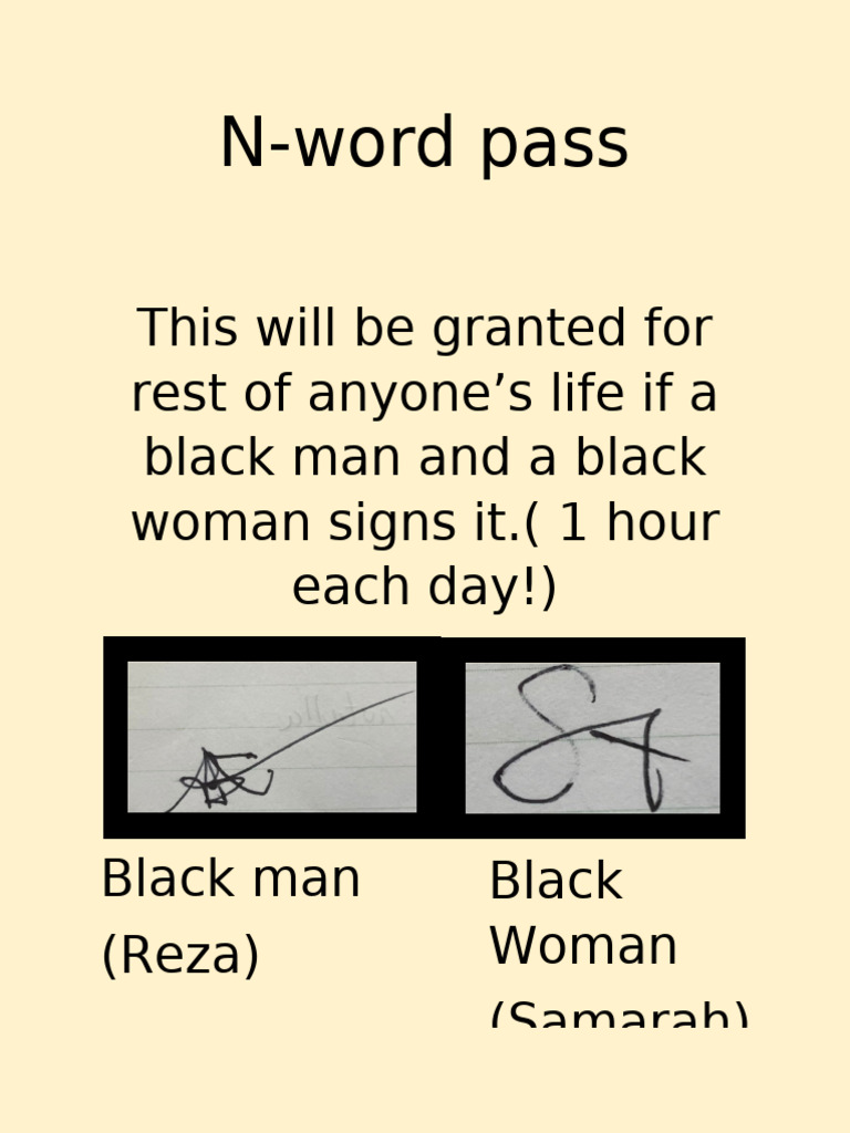 N-Word Pass Agreement Form | PDF