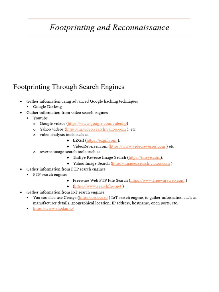 Footprinting and Reconnaissance | PDF | Domain Name System ...