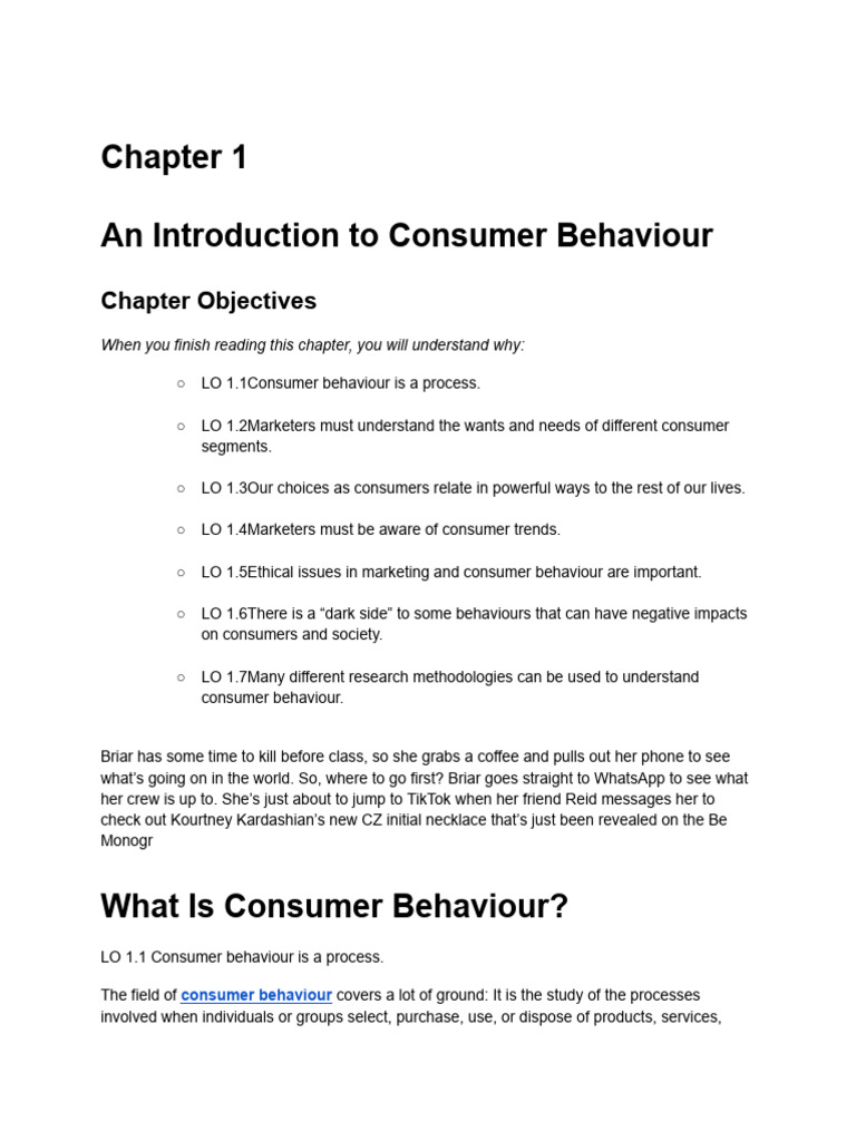 Chapters 1-3 | PDF | Marketing | Consumer Behaviour