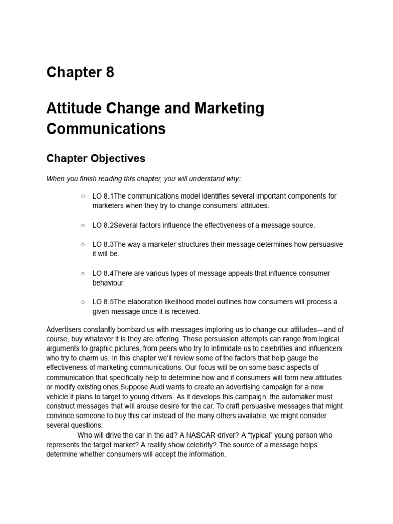 Chapters 8-11 | PDF | Persuasion | Attitude (Psychology)