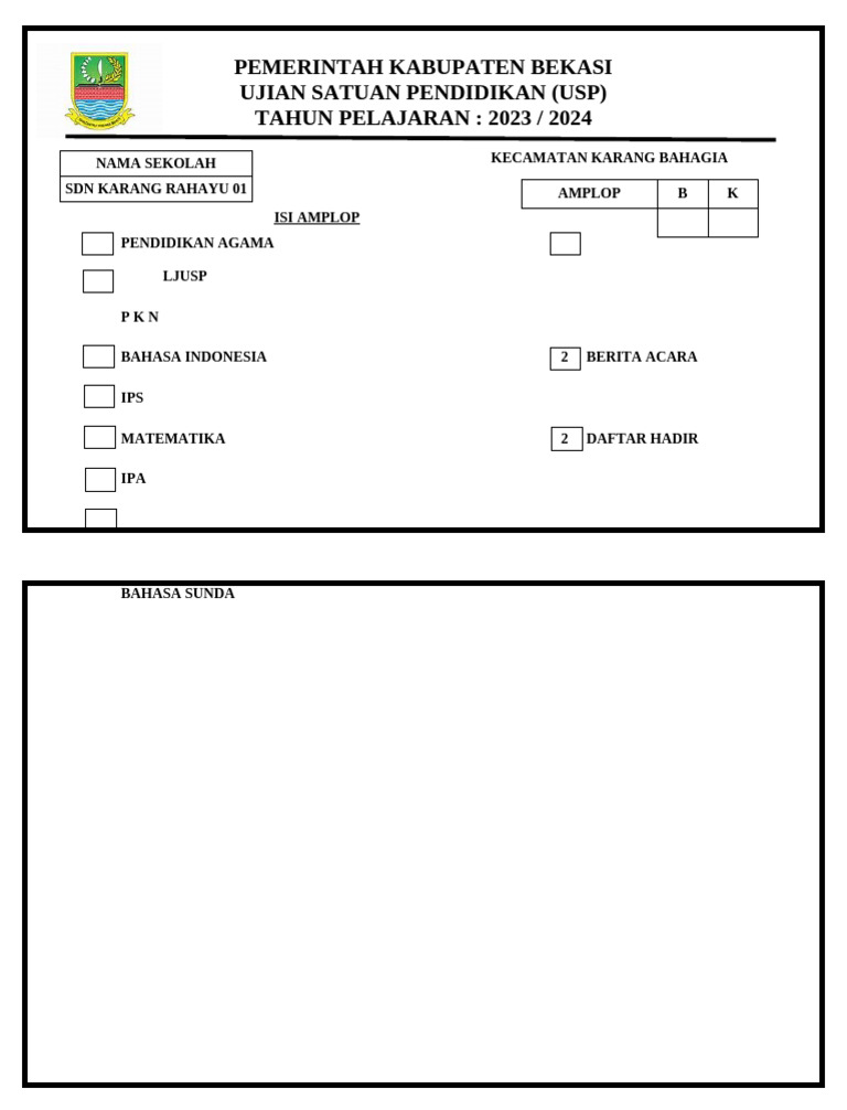 Sampul Map Soal Ok | PDF