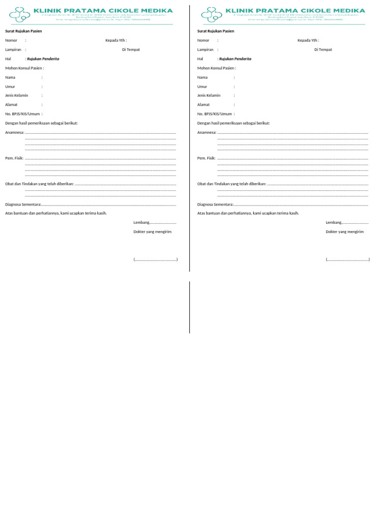Surat Rujukan Pasien | PDF