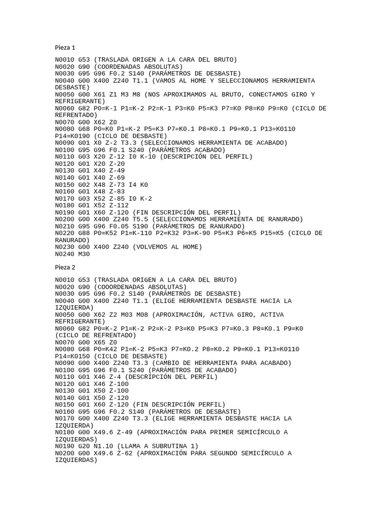 Piezas Torno Completas 1-9 | PDF