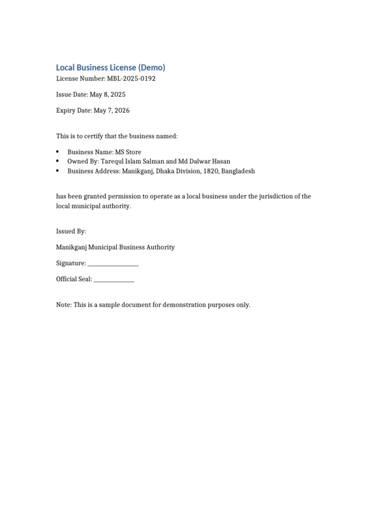 Singapore Business License Certificate | PDF