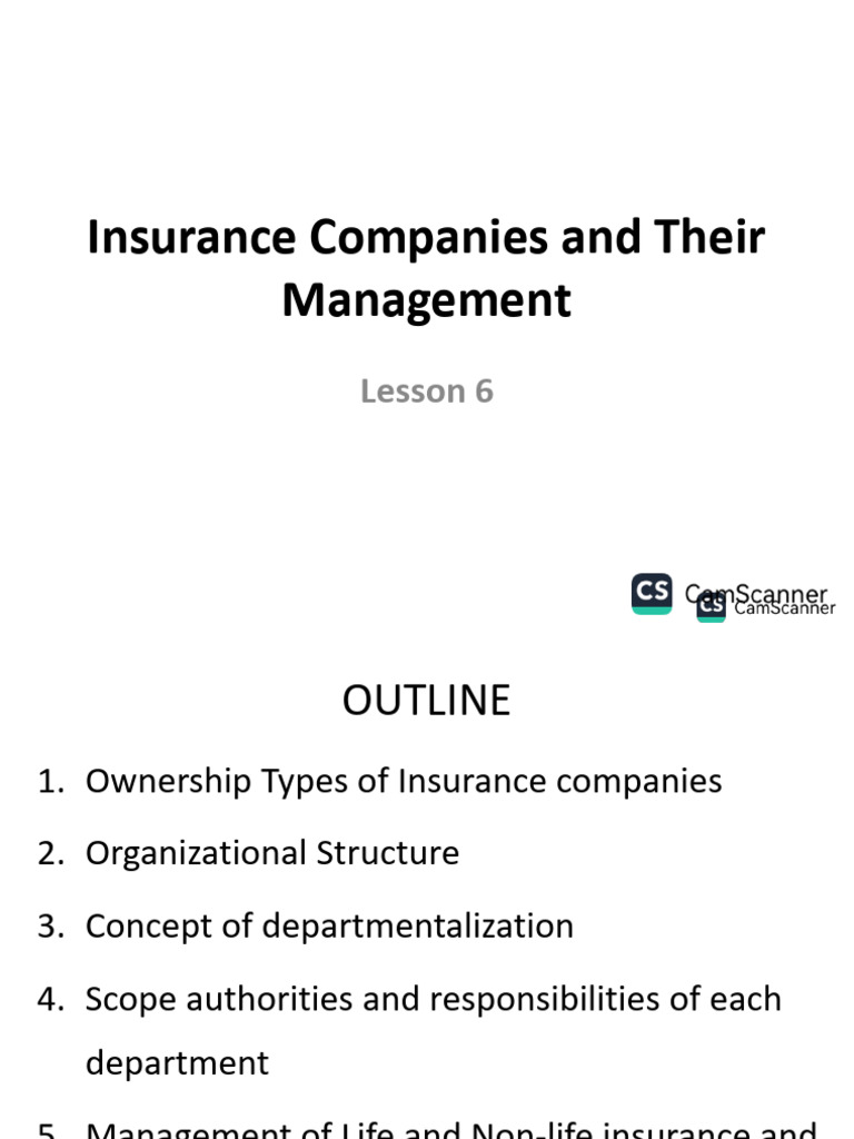 Structure and Types of Insurance Companies | PDF | Insurance | Reinsurance