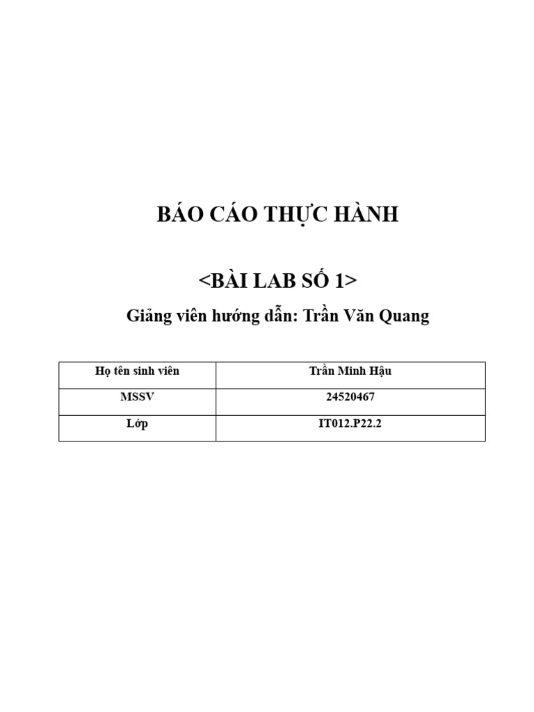24520467 - TRẦN MINH HẬU - LAB01 | PDF