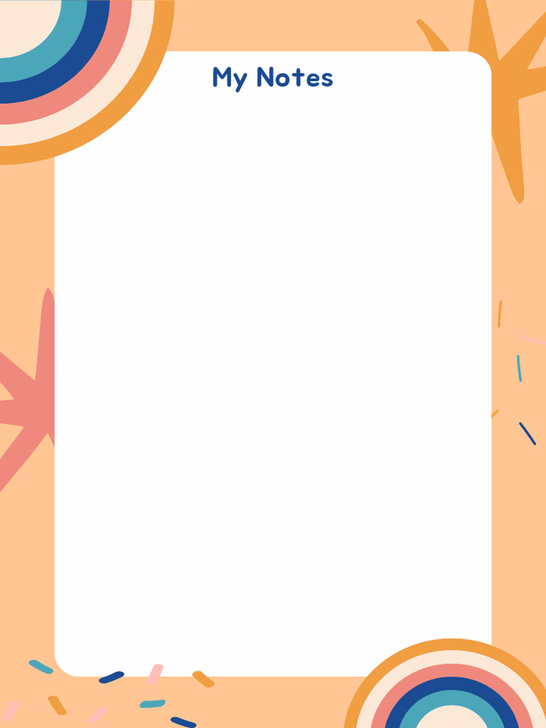 Orange Abstract A4 Blank Paper Border | PDF