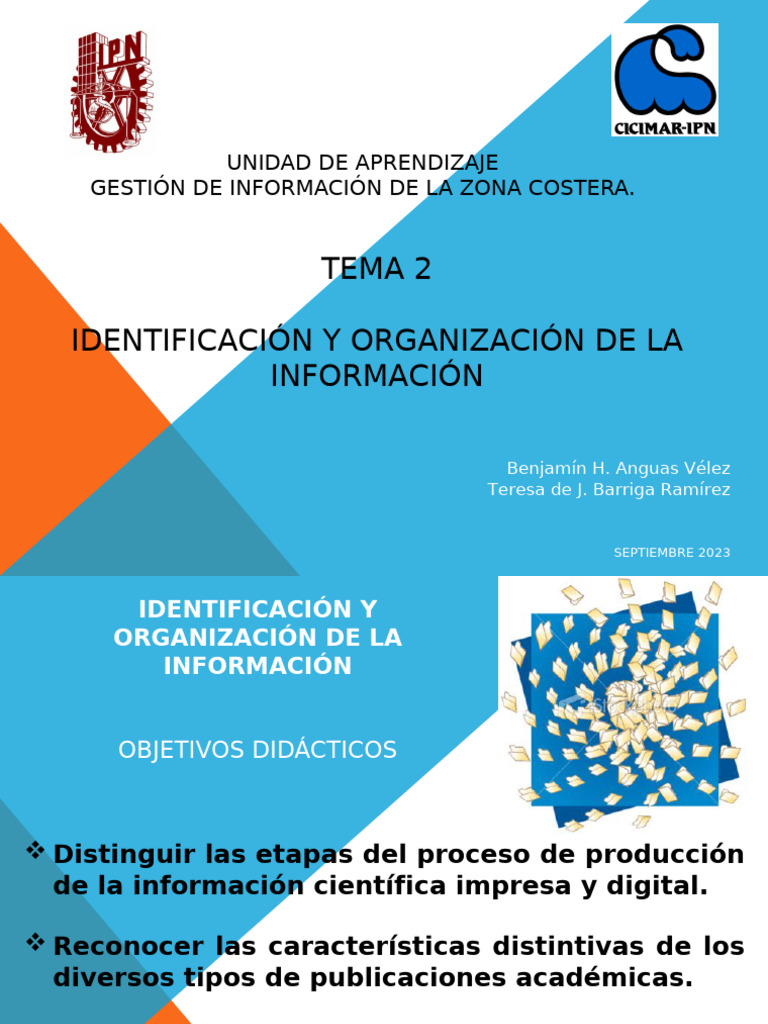 Presentación Tema2 Identificación y Organización Octubre 9 2023 | PDF | Acceso abierto